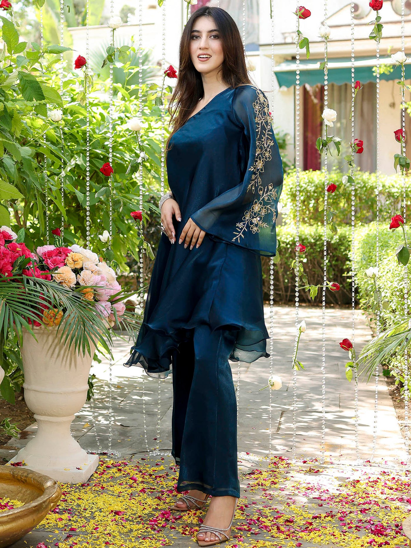 Peacock Green Kurta and Bootcut Pant