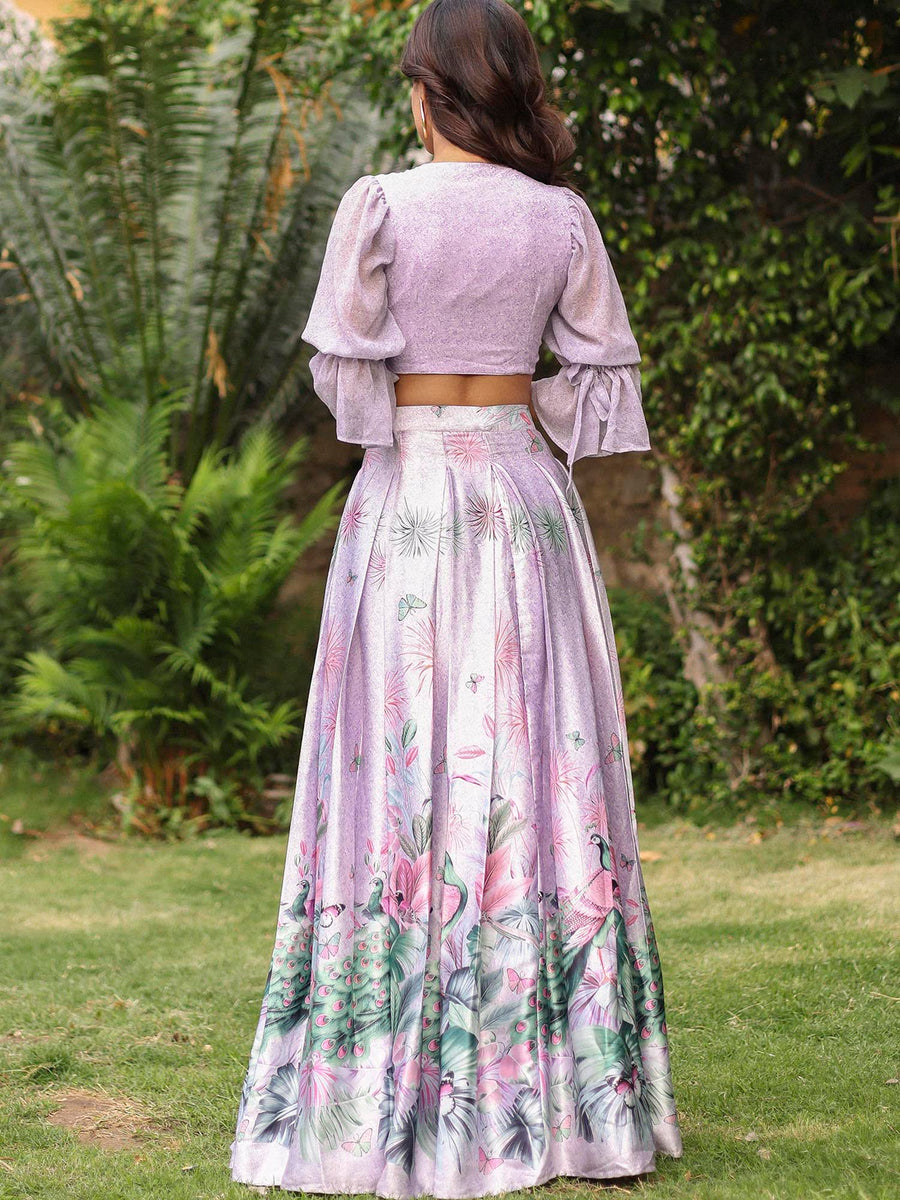 LILAC TWISTED TOP WITH LONG SKIRT