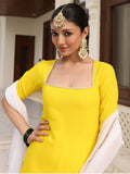 Yellow & White Contrast Patiala Set