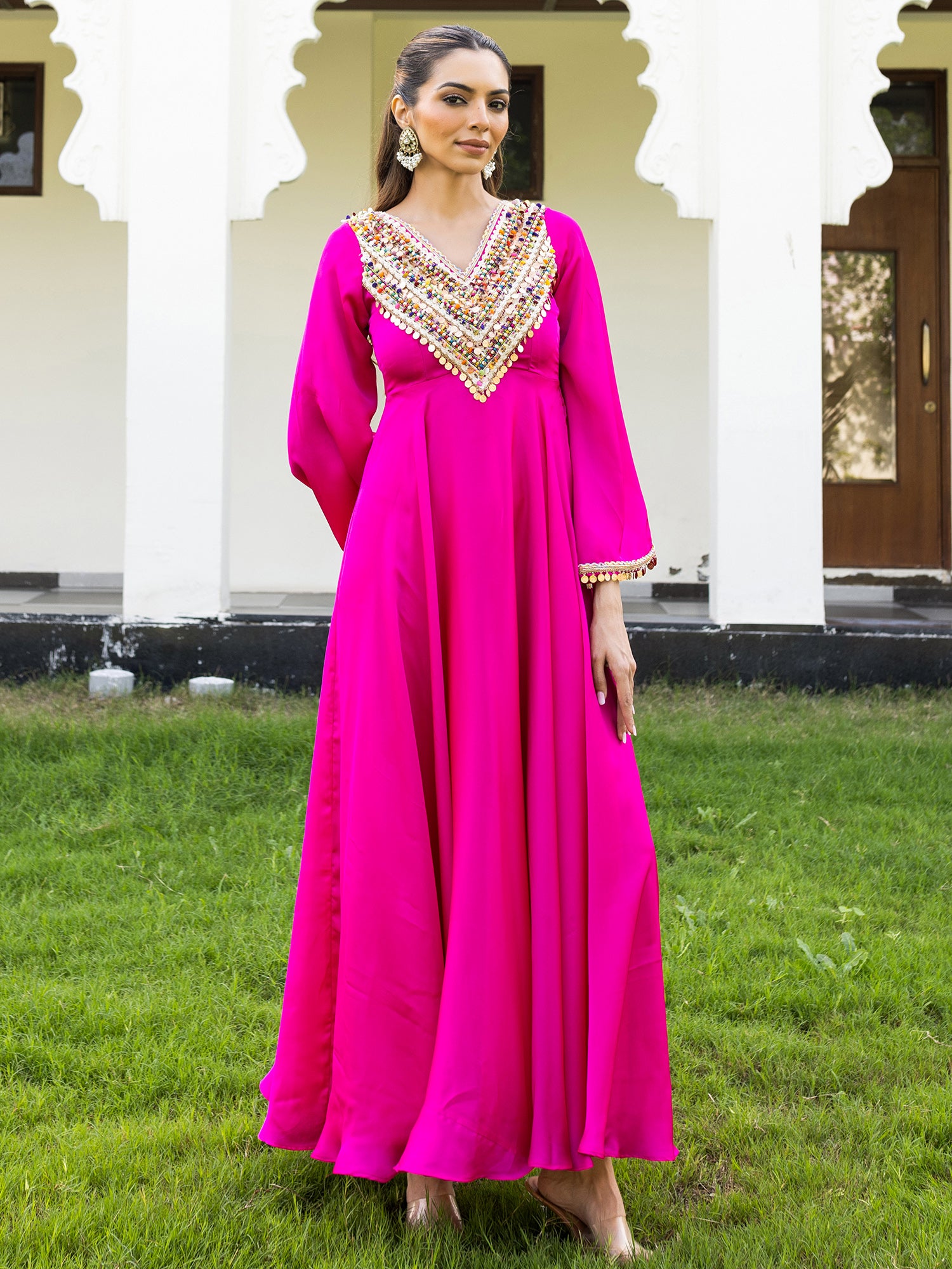 RESHAM LEHER Pink Boho Kaftan