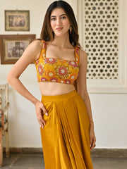 Mustard Skirt Top Set