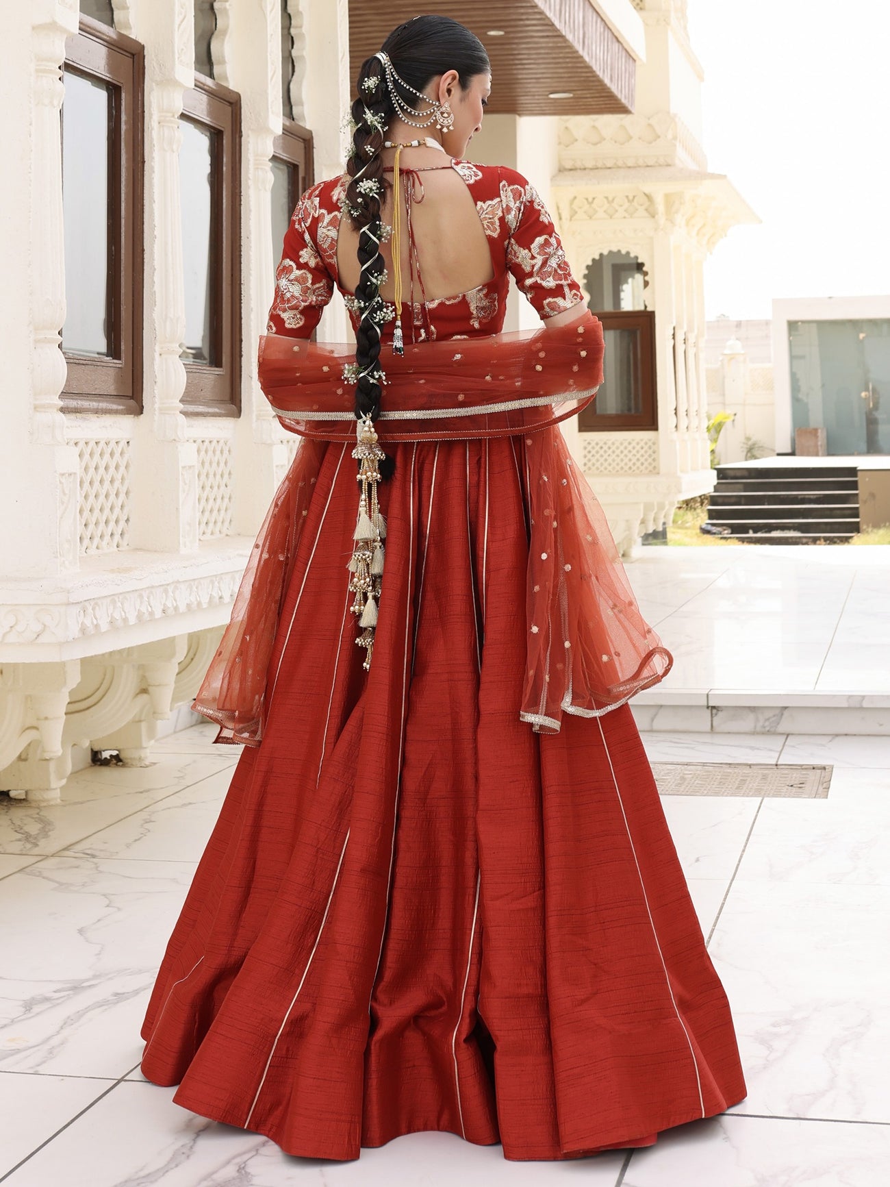 Rust Queen Silk Gota Lehenga Set